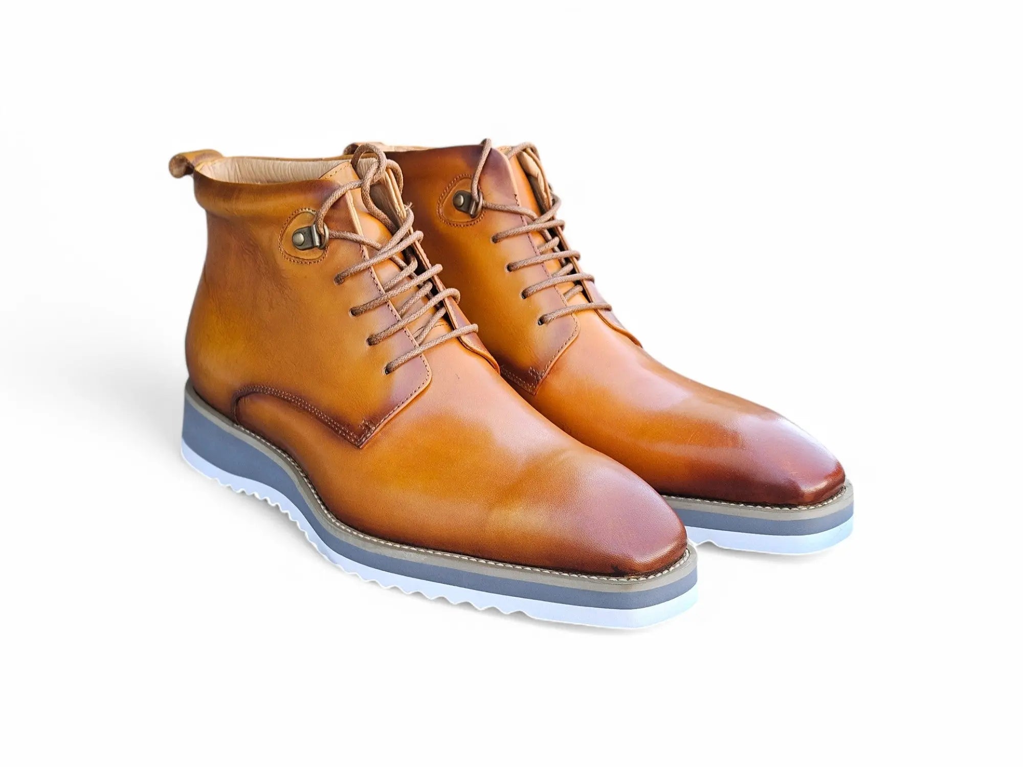 Burnished Calfskin Lace-Up Boot - Carrucci Shoes