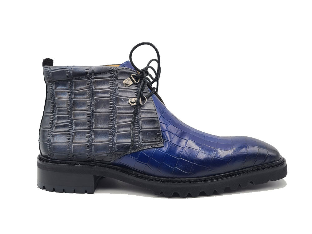 Alligator Embossed Leather Chukka Boot
